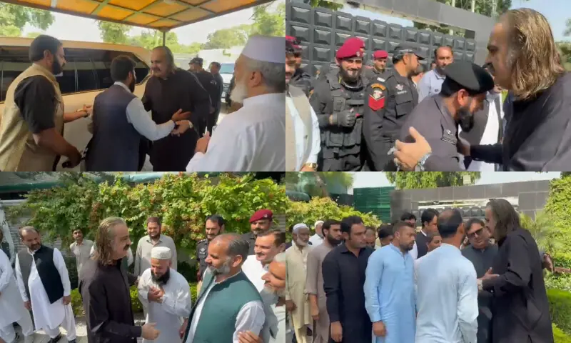 KP CM house staff bids farewell to Ali Amin Gandapur - Pakistan - Aaj ...